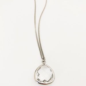 Express | Jewelry | Express Silver Faceted Stone Necklace | Poshmark